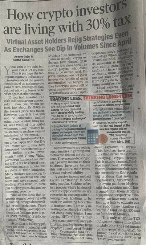 Aditya Goel On Linkedin Impact Of 30 Tax On Crypto Assets