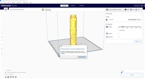 Slicer Crashed Issue Ultimaker Cura GitHub