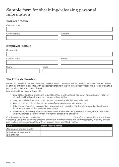 Free Printable Personal Information Form Templates Pdf Word Basic
