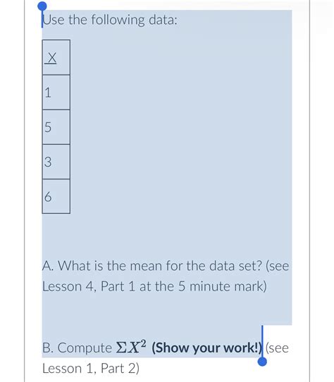 Solved Use The Following Data Begin Tabular L Hlinex