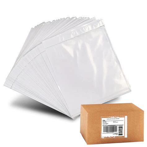 Neflaca 45 X 55 Clear Adhesive Top Loading Packing List Envelopes