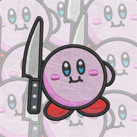 Kirby With A Knife Etsy
