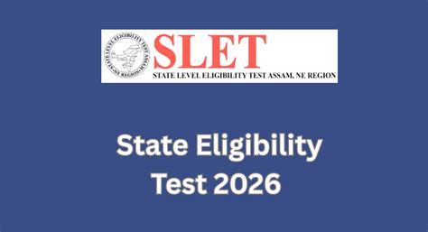 State Eligibility Test 2026 Online Apply For Slet Exam