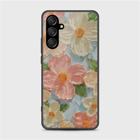 Samsung Galaxy M16 Cover Floral Series Design 16 Cyan And Pink H