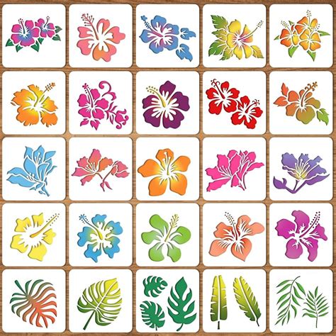 Printable Hawaiian Flower Stencil For Shirt Printable Stencils