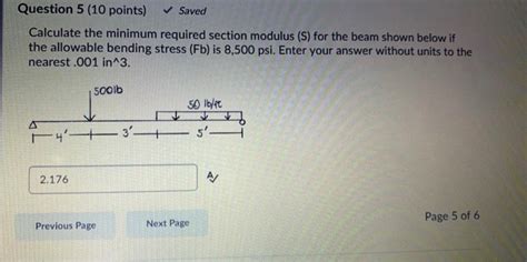 Solved Question Points Saved Calculate The Minimum Chegg