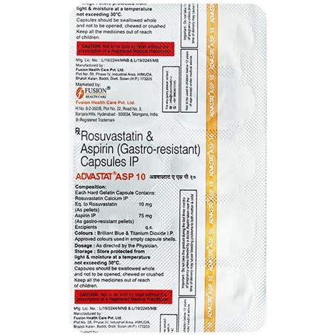 Advastat Asp 10 Capsule 10s