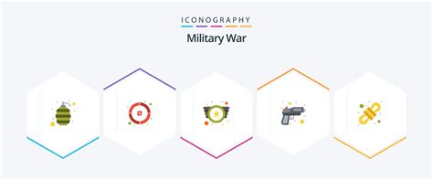 Military War Flat Icon Pack Including Rope Camp Army Weapon Pistol Vector Art At