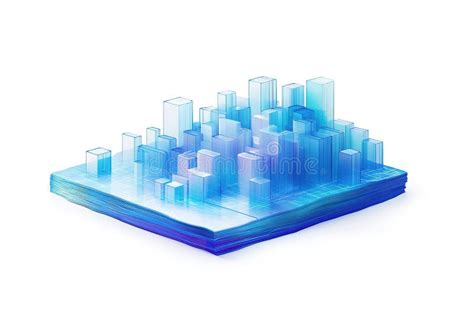 Abstract Blue Network Interconnected Blocks Digital Technology Futuristic Design Global