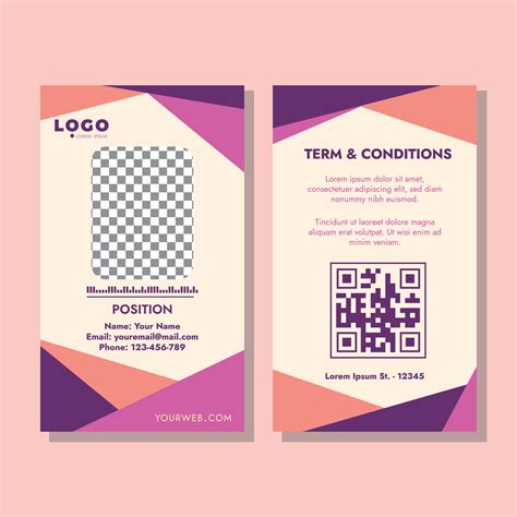 Front And Back Id Card Template 9461963 Vector Art At Vecteezy