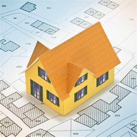 Cadastral Map With Buildings Building Plot And Free Land Parcel For