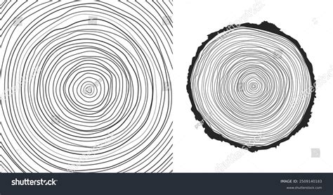 Vector Illustration Hand Drawn Wavy Concentric Tree Stock Vector Royalty Free 2509140183