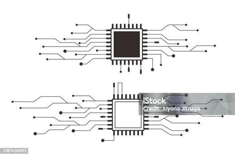 회로 기판 라인 마이크로 칩 소프트웨어 통합 마더보드 연결 혁신적인 전자 네트워크 기술 배경 디자인 요소 기하학적 및 연결 시스템 Cpu에 대한 스톡 벡터 아트 및 기타