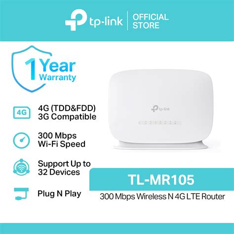 TP Link TL MR105 300 Mbps Wireless N 4G LTE Router 3G 4G Network Connects Up To 32 Devices