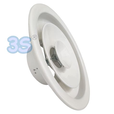 Diffusore circolare a coni regolabili anemostato Ø in alluminio bianco SAMA S R L