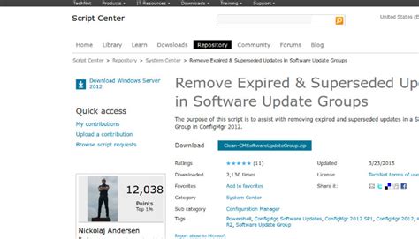 remove expired and superseded updates in software update groups sccm sup