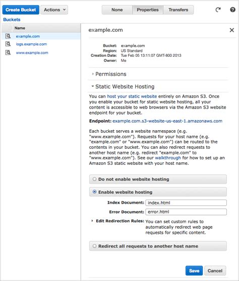 amazon web services [aws]s3 bucket web hosting not working stack