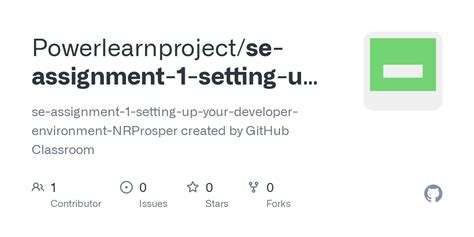 github powerlearnproject se assignment 1 setting up your developer