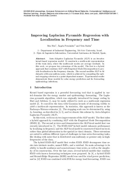 Pdf Improving Laplacian Pyramids Regression With Localization In