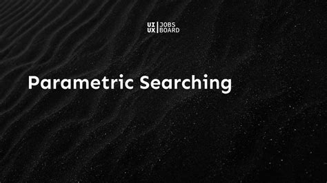 Parametric Searching Ux Design Terms