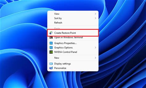 How To Add A Create Restore Point Option To Context Menu In Windows 11