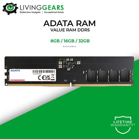 Adata Ram Desktop Ddr5 4800 5600mhz 8gb 16gb 32gb Lazada