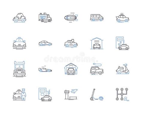 Driveshaft Line Icons Collection Rotation Torque Propeller