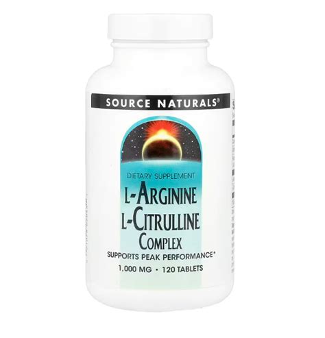 Комплекс L-аргинина L-цитруллина Source Naturals 1000 мг 120 таблеток ...