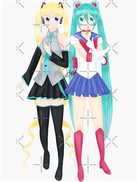 Sailor Moon Hatsune Miku Crossover Sticker For Sale By Kawaiiangel Redbubble