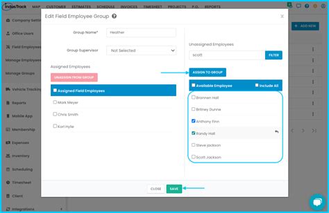 Assign And Unassign Field Employees To Field Groups Industrack Support