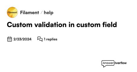 Custom Validation In Custom Field Filament