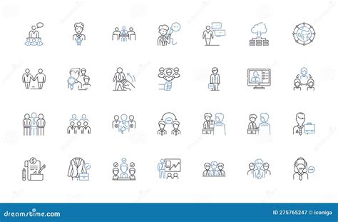 Business Advisory Line Icons Collection Strategy Consulting Management Planning Growth