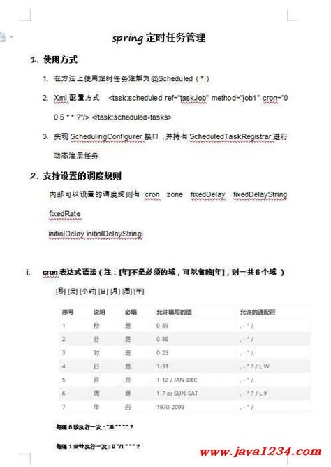 spring中定时任务管理 pdf 下载 java知识分享网 免费java资源下载