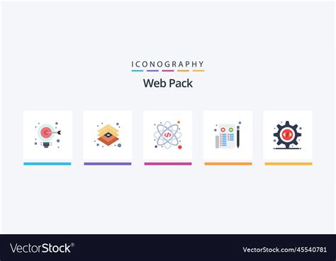 Web Pack Flat Icon Pack Including Programming Vector Image