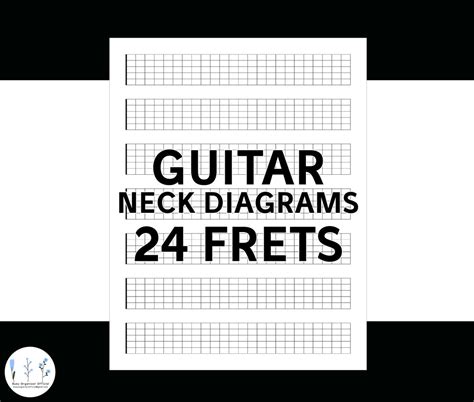 Guitar Neck Diagrams Paper Printable Pdf Digital Instant Download Full