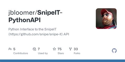 Github Jbloomer Snipeit Pythonapi Python Interface To The Snipeit Https Github Snipe