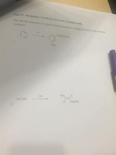 Solved Provide The Sequence Of Reagents That Are Needed To