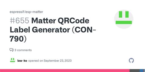 Matter Qrcode Label Generator Con 790 · Issue 655 · Espressifesp