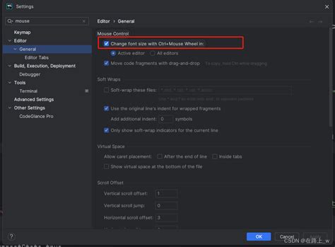 webstorm 等idea设置鼠标滚轮 ctrl修改字体大小 webstorm怎么改字号 csdn博客