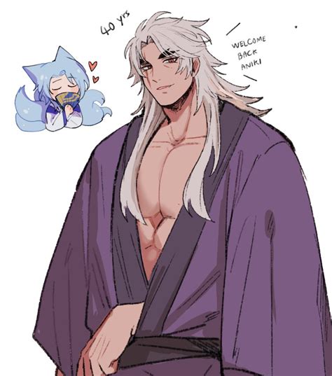 Kamisato Ayato And Arataki Itto Genshin Impact Drawn By Singtou Danbooru