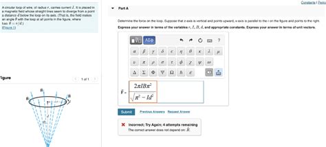 Solved Constants Perio Part A A Circular Loop Of Wire Of