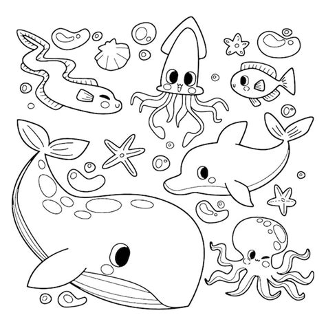 고래와 고래의 만화 그림 프리미엄 벡터