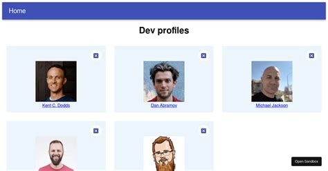 Dev Profiles Page Codesandbox