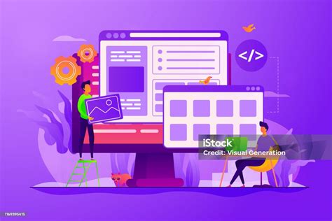 웹 개발 컨셉 벡터 일러스트레이션 Php 프로그래밍 언어에 대한 스톡 벡터 아트 및 기타 이미지 Php 프로그래밍 언어