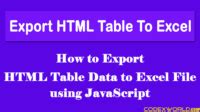Export HTML Table Data To Excel Using JavaScript CodexWorld