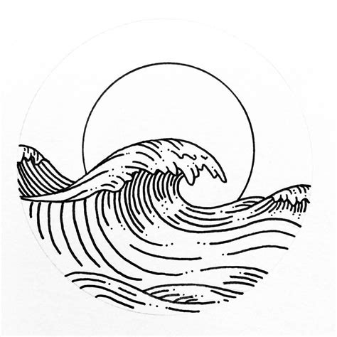 Ocean Wave Line Drawing Free Download On Clipartmag Wave Clipart Black