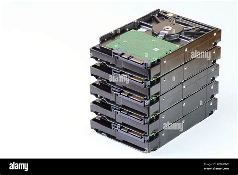 Pile Or Stack Of Hdd Sshd Hybrid Hard Disk Drives 3 5 Standard Profile Show On Sata Interface