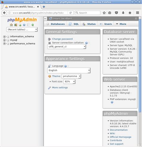 centos 6 mysql 5 6 install phpmyadmin server world