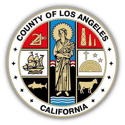 Los Angeles County Seal Car Bumper Sticker Decal 3 Or 5 Ebay