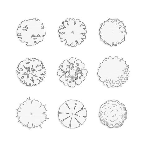 Free Autocad Blocks Trees And Plants Top And Front Views